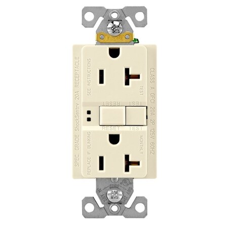 Eaton Gfci Duplex Receptacle, 2 -Pole, 20 A, 125 V, Back, Side Wiring ...