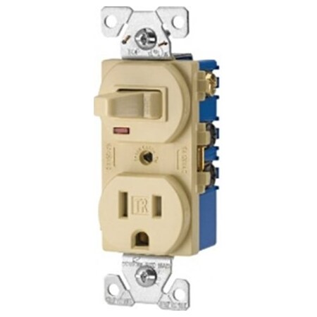 Eaton Wiring Devices 1G Grd Combo Switch/Receptacle TR274W | Zoro