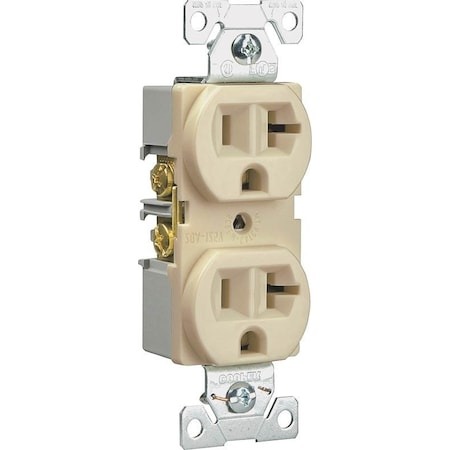 Eaton Wiring Devices Duplex Receptacle, 2 -Pole, 20 A, 125 V, Back ...