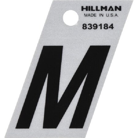 Hillman Angle-Cut Letter, Character: M, 1-1/2 in H Character, Black ...