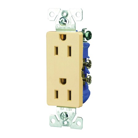 Eaton Wiring Devices Duplex Receptacle, 2 -Pole, 15 A, 125 V, Back ...