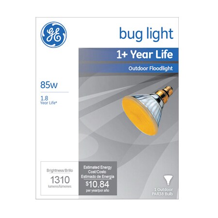 Current GE Bug Lightbulb, 85 W, PAR38 Bulb, E26 Medium Base, Yellow ...