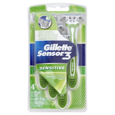 Gill Sensor Gillette Sensor 3 Disposable Razors For Men 499145 | Zoro