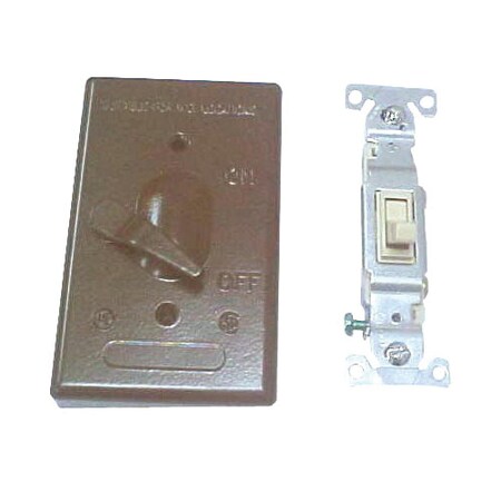 Teddico Bwf BWF Toggle Switch Cover, 4-9/16 in L, 2-13/16 in W, Metal ...