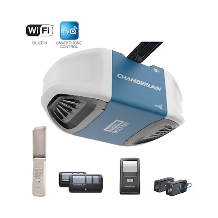 The Chamberlain Group Chamberlain Garage Door Opener, 120 V, Smartphone ...