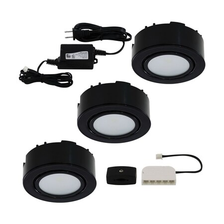 Liteline Ucp-Led3-Bk 12 Volt Black Led Puck Light Kit, 3PK UCP-LED3-BK ...
