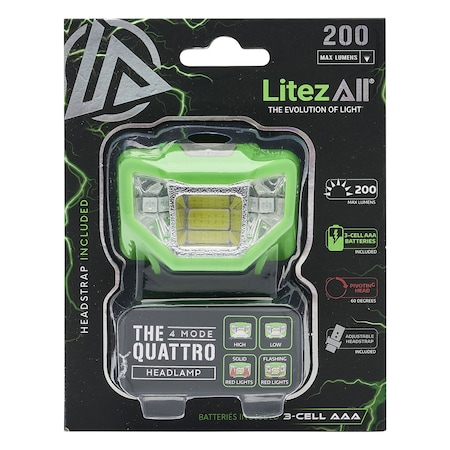 Litezall Quattro 4 Mode LED Head Lamp PR LA-HL4MD-8/24 | Zoro