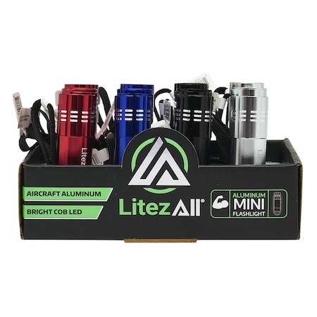 Litezall Aluminum COB LED Pocket Flashlight LA-COB9FTHN-16/64 | Zoro