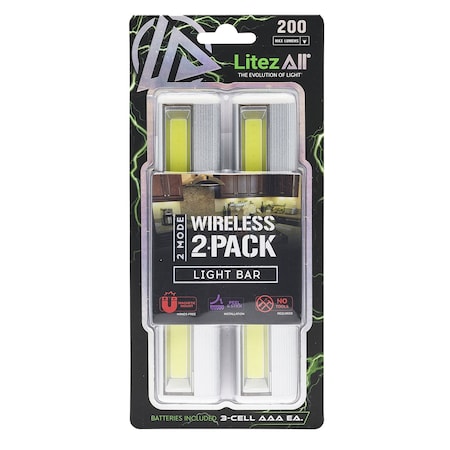 Litezall COB LED Wireless Light Bar, 2PK LA-COBCABx2-6/12 | Zoro
