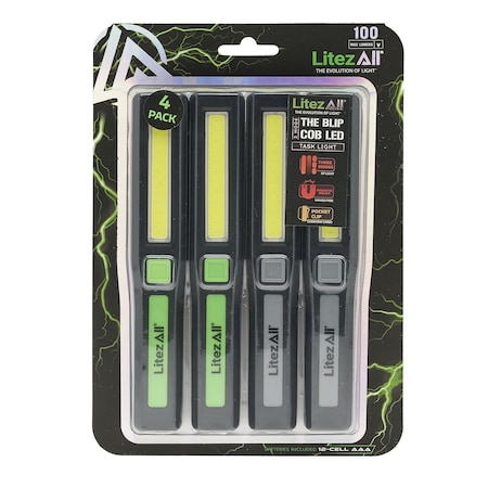 Litezall COB LED Blip Compact Work Light, 4PK LA-BLIPx4-12 | Zoro