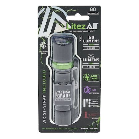 Litezall Rechargeable Mini Tactical Flashlight LA-RCHTAC-8/16 | Zoro