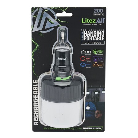 Litezall Rechargeable 200 Lumen Bulb LA-RCHBLB-8/16 | Zoro