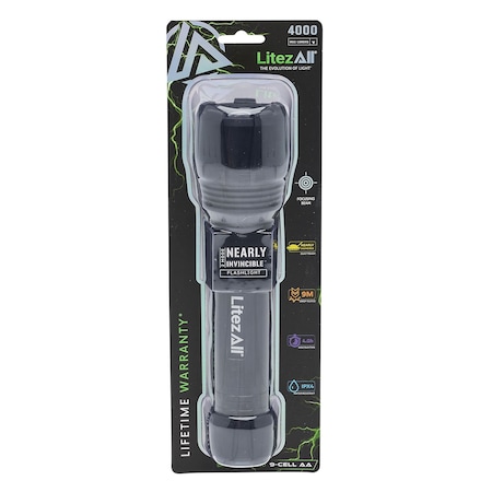 Litezall Nearly Invincible 4000 Lumen Tactical Flashlight LA-4KFLDNI-6/ ...