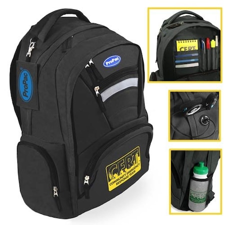 Propac BACKPACK, BLACK W/ NATIONAL CERT LOGO D2012-BLK-CERT | Zoro