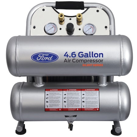 Pulsar Silent Series 4.6 Gallon Aluminum Twin Tank Air Compressor ...