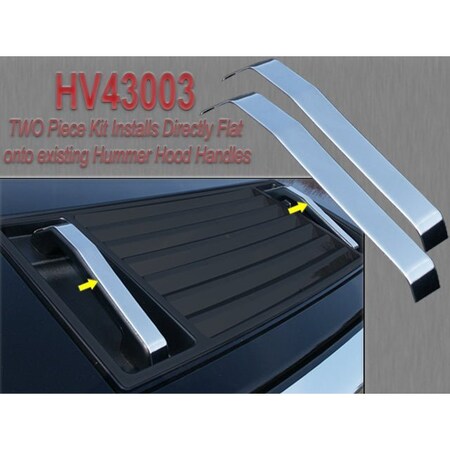 Qaa Stainless Steel Hood Handle Accent 2Pc Fits 2003-2009 Hummer H2 ...