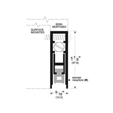 Pemko 4131CRL-48 Automatic Door Bottom - 9/16in Width, 1-7/8in Height ...