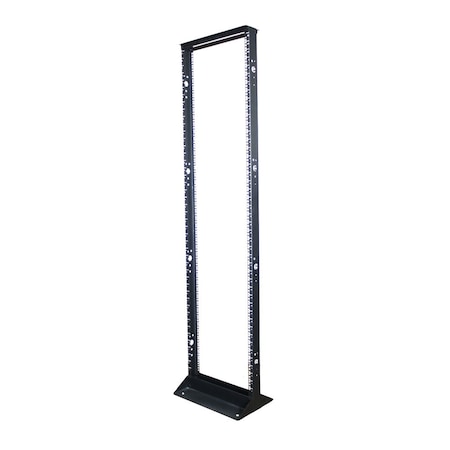 Quest Mfg 2-Post Open Frame Steel Floor Rack, 45U, 7' x 19", Black ...