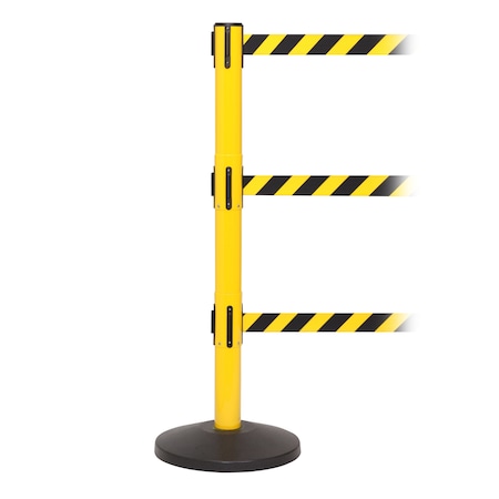 Queue Solutions SafetyPro Triple 250, Yellow, 11' Yellow/Black BEWARE ...