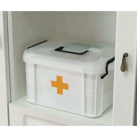 Basicwise White Small Empty Medical Box for Home Emergency Supplies, w ...
