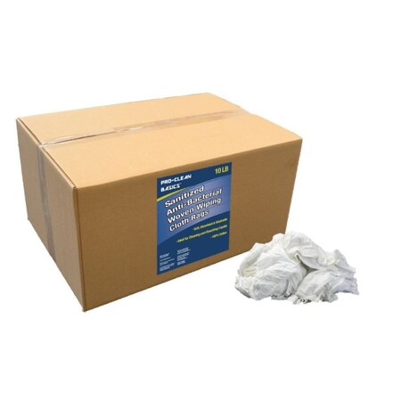Proclean Sanitized Anti-Bacterial Woven Wiping Cloth Rag, White, 10lbs ...
