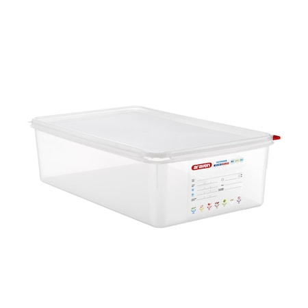 Araven AIRTIGHT CONTAINER POLYPROPYLENE GN1/1, 22.2qt TRANSPARENT, 20 7 ...