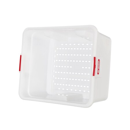 Araven PERFORATED LARGE FOOD BOX HDPE GN 2/1, 18.5G WHITE, 25 5/8" X 21 ...
