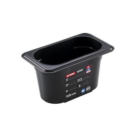 Araven FOOD PAN BPA-FREE GN1/9, 1.1qt BLACK, 6 7/8" X 4 1/4" X 4" 44011 ...