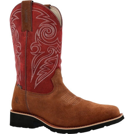 Rocky MonoCrepe 12in Waterproof Western Boot, CABERNET, M, Size 11 ...