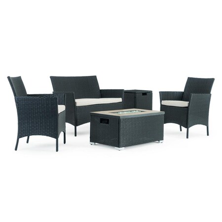 Sego Lily Kanab 4 Piece Fire Seating Group in Black includes Two Chairs ...