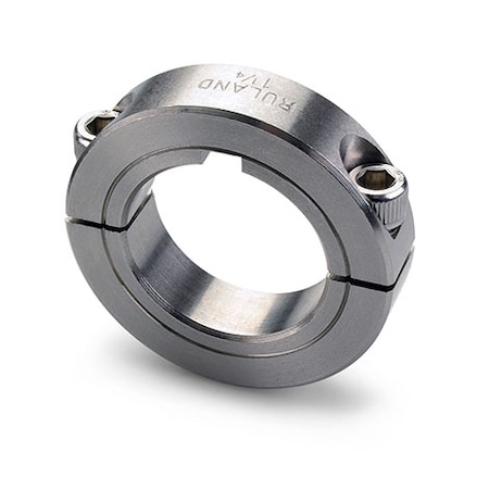 Ruland Keyed Shaft Collar, 2pc Clamp, Bore 2.3750", Stainless, W 0.750 ...