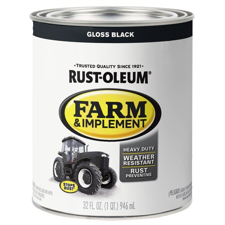 Rust-Oleum Exterior Paint, Gloss, Oil Base, Black, 1 qt 280104 | Zoro