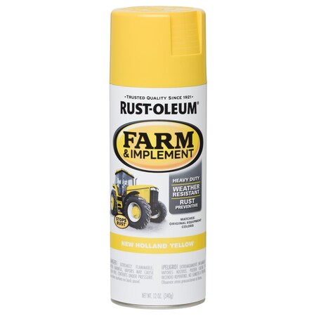 Rust-Oleum Spray Paint, New Holland Yellow, Oil, 12 oz 280144 | Zoro