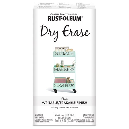 Rust-Oleum Dry Erase Paint, Gloss Clear, Kit 284637 | Zoro