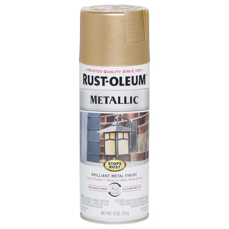 Rust-Oleum Rust Preventative Spray Paint, Warm Gold, Metallic, Solvent ...
