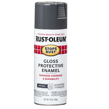 Rust-Oleum Spray Paint, Deep Slate, Gloss, 12 oz 312818 | Zoro