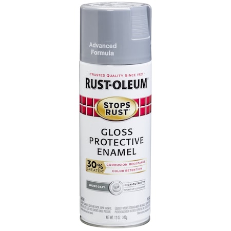 Rust-Oleum Stops Rust Advanced Spray Paint, Smoke Gray, Gloss, 12 oz ...