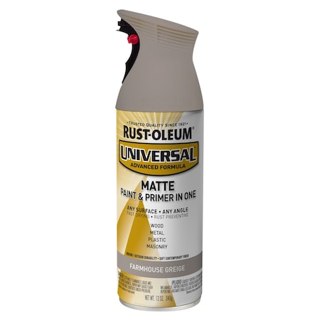 Rust-Oleum Spray Paint, Farmhouse Greige, Matte, Solvent, 12 oz 376724 ...