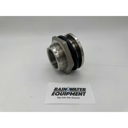 Aqualine 2 in Stainless Steel Bulkhead Fitting AQUA-2-IN-SS-BH | Zoro