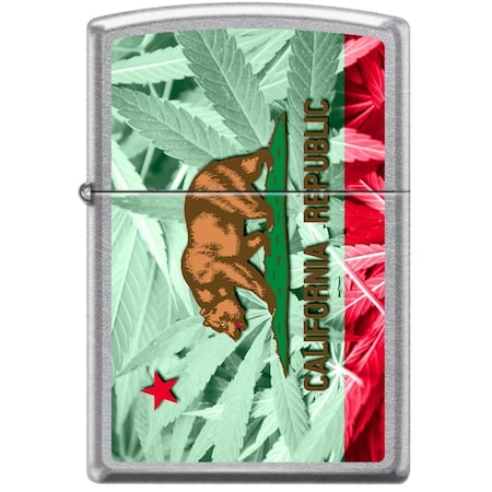 Zippo 2024 Zippo California Republic Weed Flag, Street Chrome ZIP ...