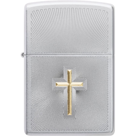 Zippo 2023N Zippo Cross Design, Brushed Chrome ZIP-48581 | Zoro