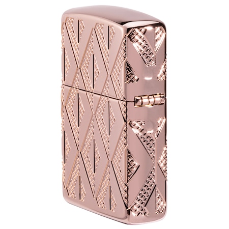 Zippo 2024 Zippo Geometric Diamond Pattern Design, Rose Gold ZIP-49702 ...