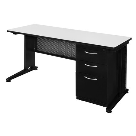 Regency Fusion Single Pedestal Desks, 30 D X 29 H, 72 W X Wood, Metal ...