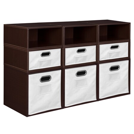 Regency Niche Cubo Storage Organizer Open Bookshelf Set- 3 Full Cubes/6 ...