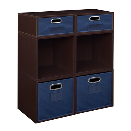 Regency Niche Cubo Storage Organizer Open Bookshelf Set- 4 Full Cubes/2 ...