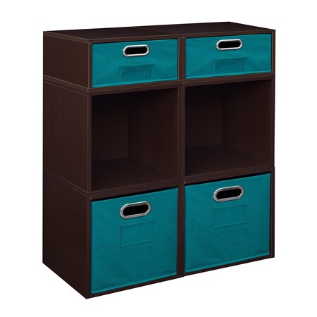 Regency Niche Cubo Storage Organizer Open Bookshelf Set- 4 Full Cubes/2 ...