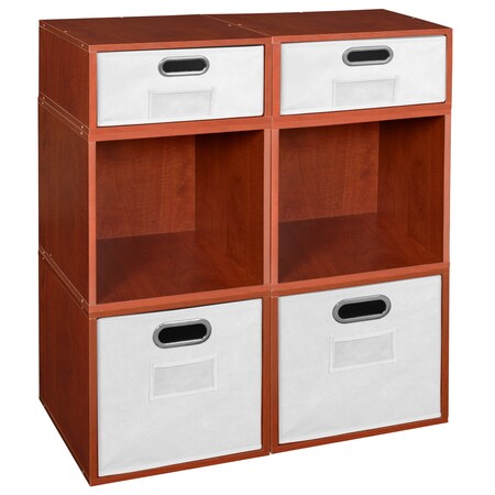 Regency Niche Cubo Storage Organizer Open Bookshelf Set- 4 Full Cubes/2 ...