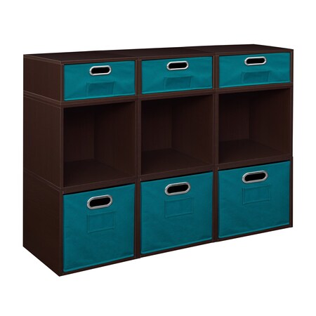 Regency Niche Cubo Storage Organizer Open Bookshelf Set- 6 Full Cubes/3 ...