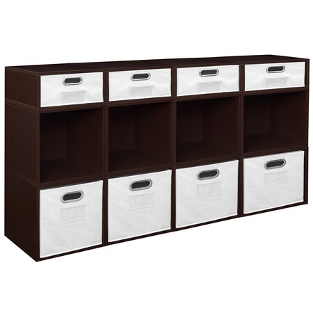 Regency Niche Cubo Storage Organizer Open Bookshelf Set- 8 Full Cubes/4 ...