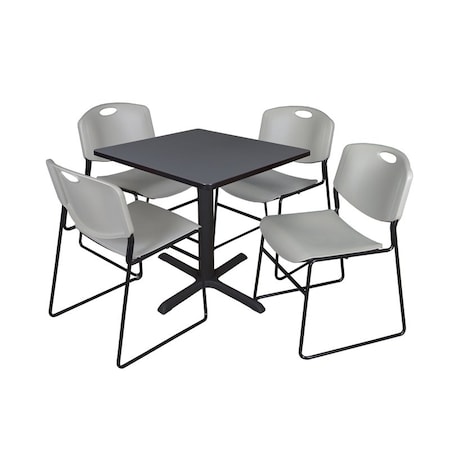 Cain Cain Square Table & Chair Set, Wood, Metal, Polypropylene Top ...